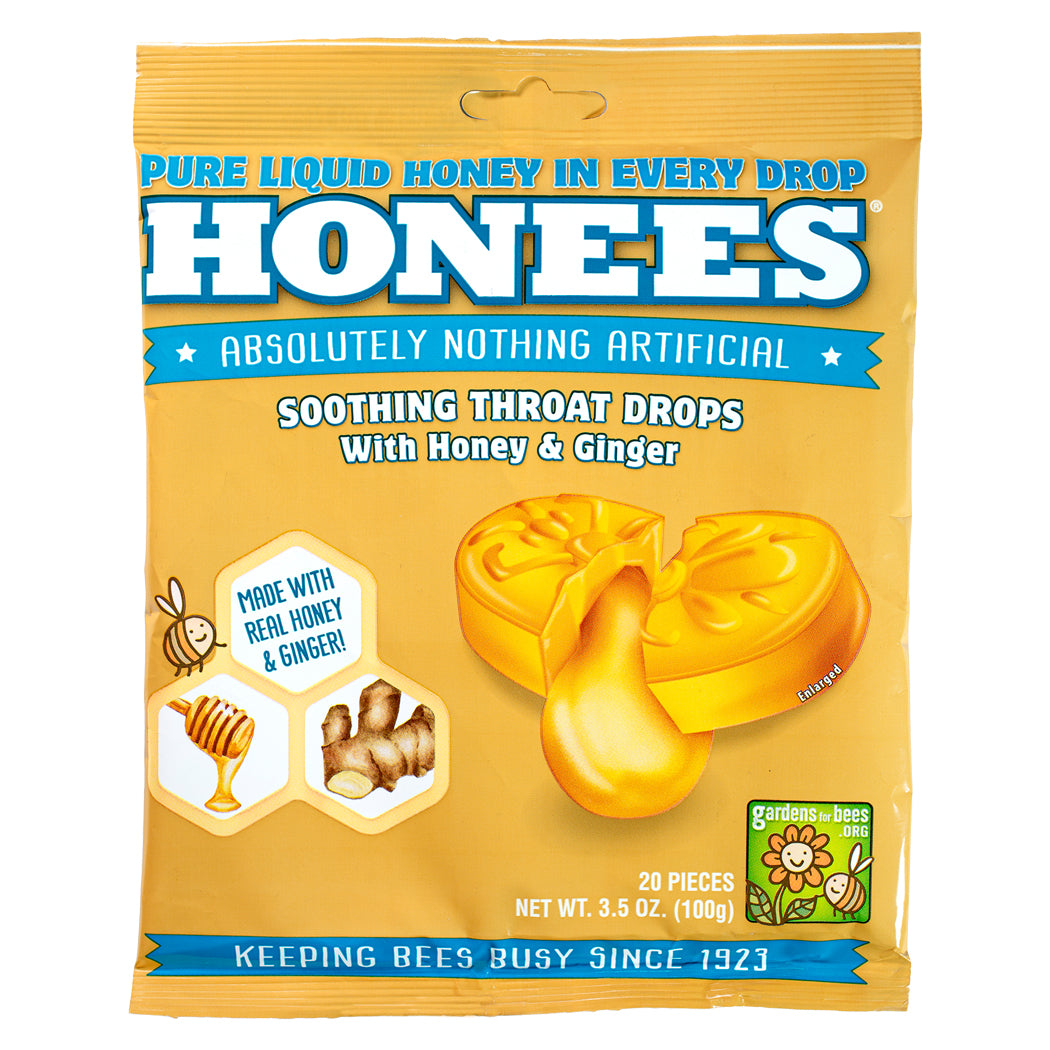 HONEES Honey Ginger Drops, 20-count bag · Andre Prost, Inc.